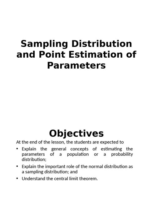 Topic 6 Sampling Distribution And Point Estimation Of Parameters Pdf