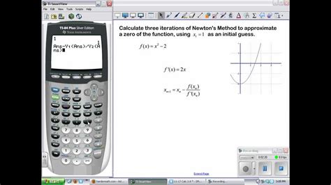 Newtons Method On A Ti Calculator Youtube