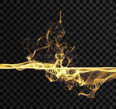 Array With Dynamic Emitted Particles Water Splash Imitation Abstract Background Stock Vector