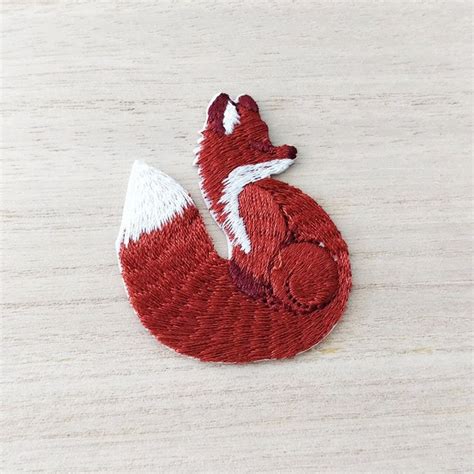 Red Fox Iron On Patch Embroidery Patch Cute Kawaii Patch Sew On Patch Craft Supply Diy