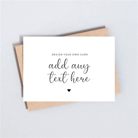 Design Your Own Card Custom Greeting Card Create Personalised T