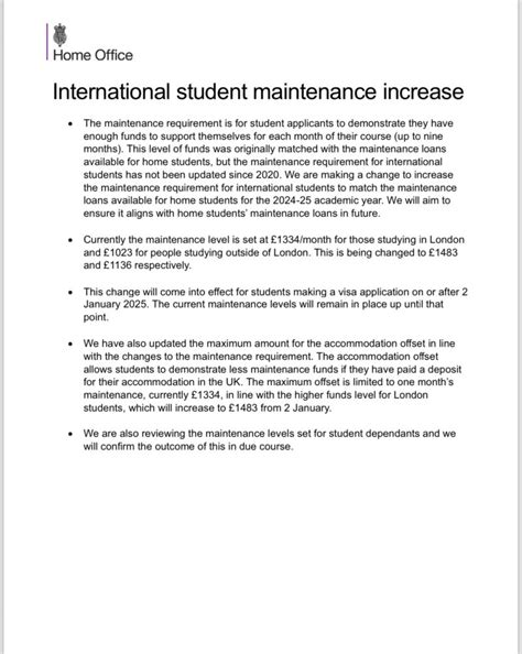Hari Krishna Goud Gunnala On Linkedin Ukvi New Update On Living Expenses For International