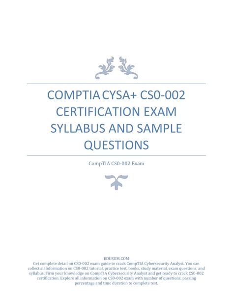Ppt Comptia Cysa Cs0 002 Certification Exam Syllabus And Sample