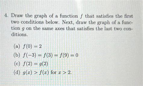 solved 4 draw the graph of a function f that satisfies the