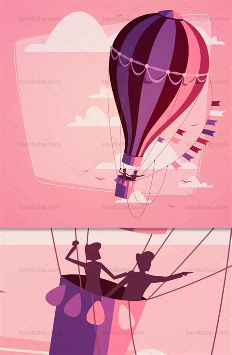 وکتور طرح بالن مسافربری گرافیک با طعم تربچه