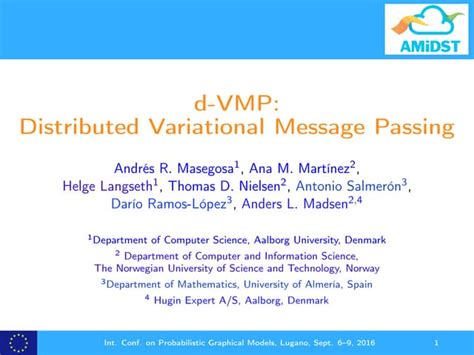 D Vmp Distributed Variational Message Passing Pgm2016 Pdf Computing Technology And Computing