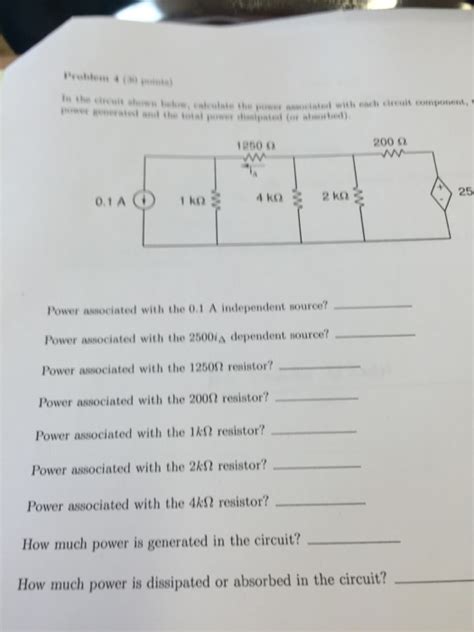In The Circuit Shown Below Calculate The Power Chegg Com