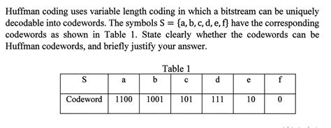 huffman coding uses variable length coding in which a