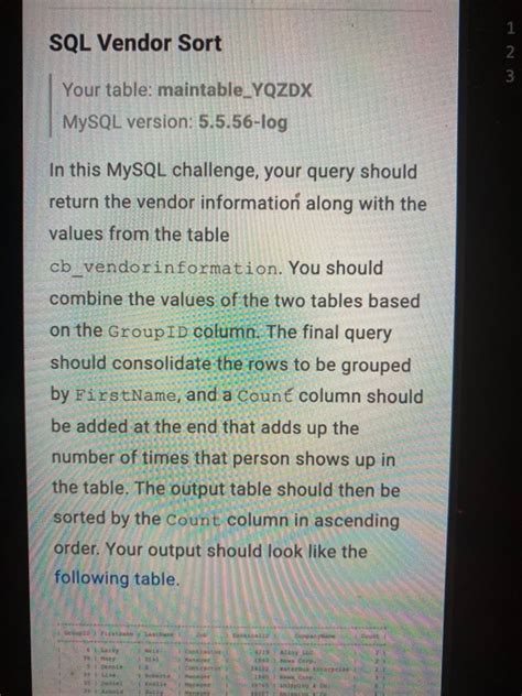 Solved In This My Sql Challenge Your Query You Should