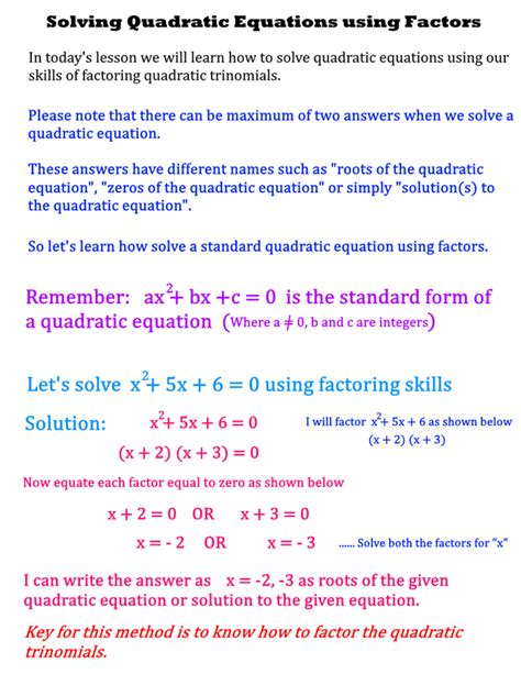 How To Solve Quadratic Equations Using The Factoring Method — Steemit