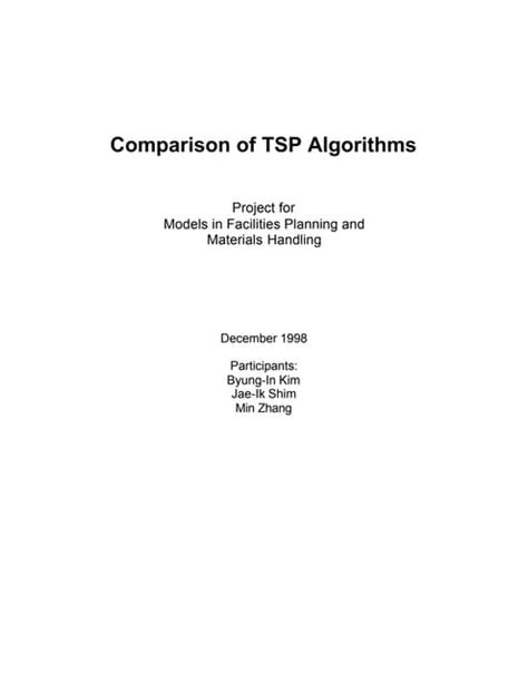 Comparison Of Tsp Algorithms Pdf Computer Software And Applications Computing