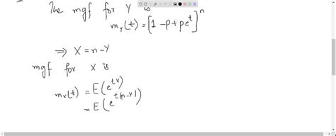 solved let y be a binomial random variable with n trials and