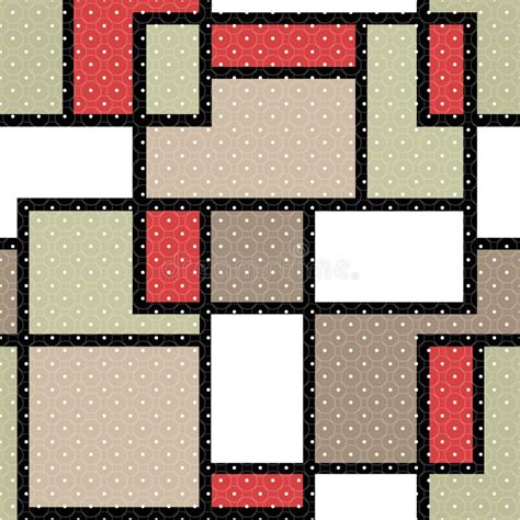 Abstract Modern Squares Seamless Pattern Texture Retro Background Stock Illustration