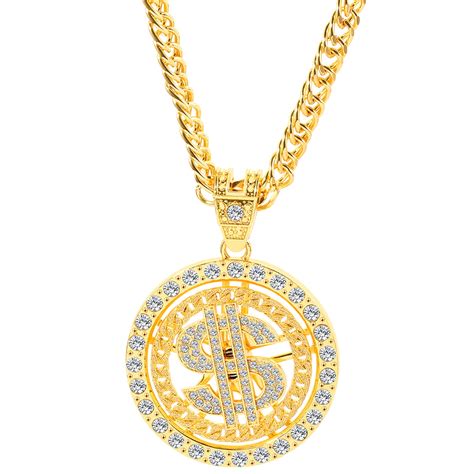 Sorrowso Big Money Necklaces Goldsilver Chain With Dollar Sign For