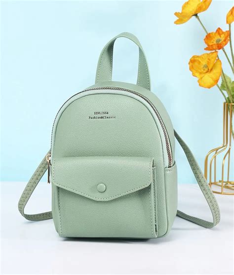 Mini Rucsac Verde Pastel Piele Eco Tip Geantă Gemmi We Velvet