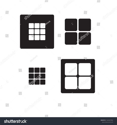 Gallery View Display Options Icons Set Stock Vector Royalty Free