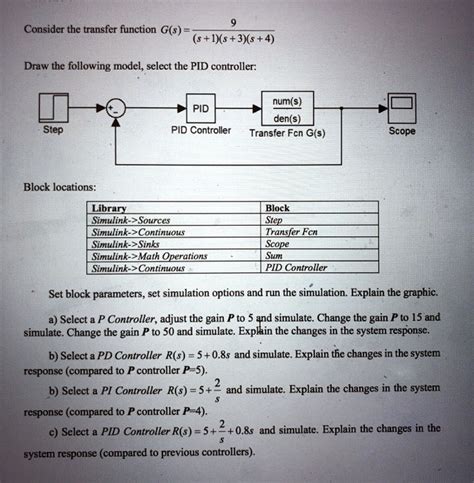 Solved Consider The Transfer Function Gs S1s3s4 Draw The Following Model And