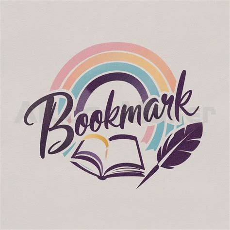 LOGO Design For Bookmark Pastel Rainbow Painting Brush Script With Book