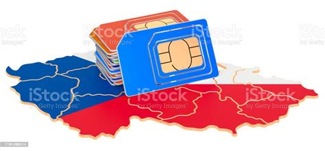 체코 지도에 심 카드 모바일 통신 체코 공화국에서 로밍 개념 흰색 배경에서 격리된 3d 렌더링 0명에 대한 스톡 사진 및 기타 이미지 Istock