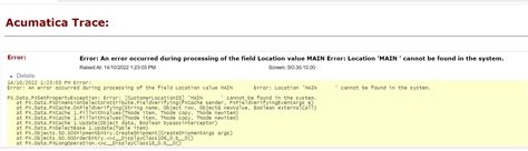 How To Resolve An Error Occurred During Processing Of The Field Location Value Main Error