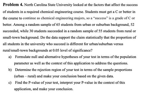 Solved Problem North Carolina State University Looked At Chegg Com