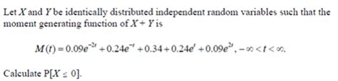 solved let x ﻿and y be ﻿identically distributed independent