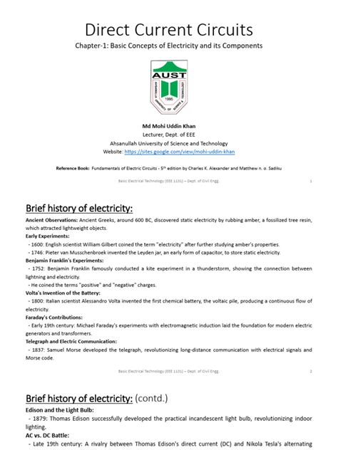 Lecture 1 Pdf Voltage Electrical Resistance And Conductance
