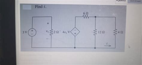solved 4 points save answer find i 6 s2 v 322 4v 12 12