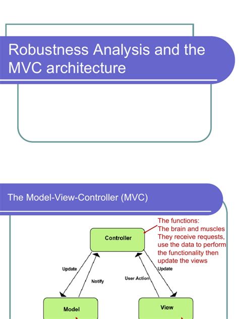 Robustness Analysis And The Mvc Architecture Pdf Use Case Computing