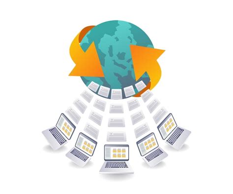 Premium Vector Worldwide Information Data Transfer Flat Illustration