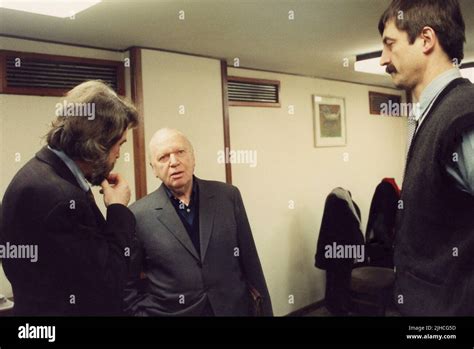 Romanian Politicians Eugen Mihaescu Left And Silviu Brucan Right In