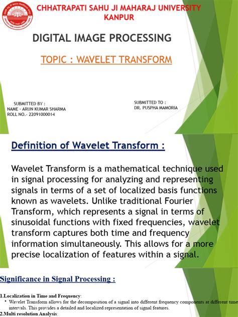presentation1 pdf pdf wavelet computer science