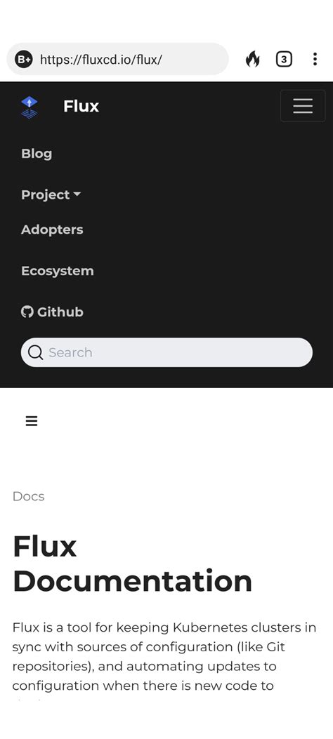 Docs Drop Down Missing On Mobile · Issue 1126 · Fluxcdwebsite · Github