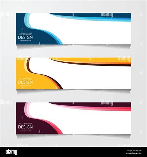 Abstract Design Banner Web Template With Three Different Color Layout Header Templates Modern
