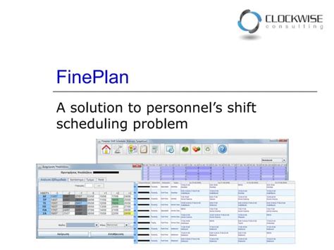 Fineplan Optimal Shift Scheduling Ppt