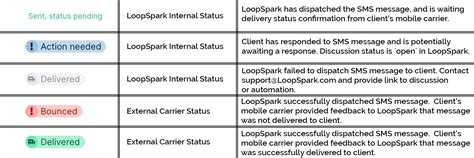 sms delivery status loopspark support