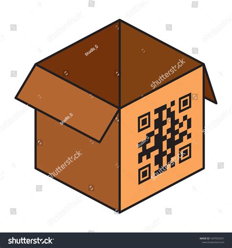 Qr Code Over Box Design Technology Stock Vector Royalty Free Shutterstock