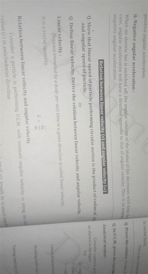Positive Angular Acceleration In Vector Form Ii Negative Angular Accel