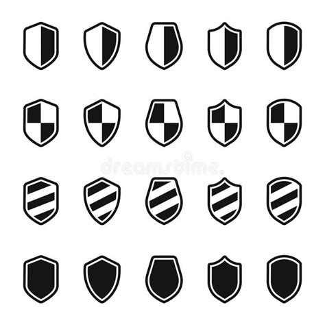 Shield Icon Set Protect Shield Vector Icons Protection Defense