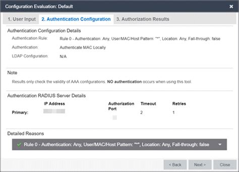 Configuration Evaluation Wizard