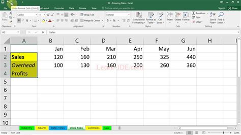 0204 Using Undo And Redo Excel 2016 Essential Training Youtube