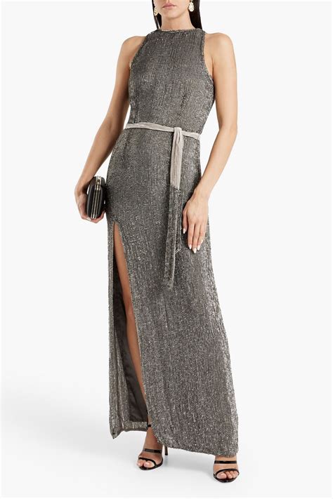 RetrofÊte Tzilly Belted Sequined Chiffon Maxi Dress The Outnet