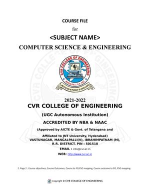 PDS Assignment CVR COLLEGE OF ENGINEERING An UGC Autonomous Institution Affiliated To