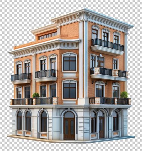 Classic Corner Building With Ornate Balconies Premium Ai Generated Psd