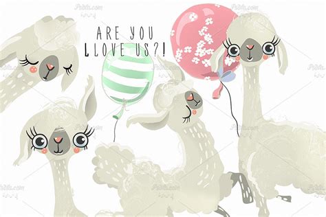 طرح وکتور شتر لاما فانتزی و دوست داشتنی به صورت وکتور مناسب برای طراحی