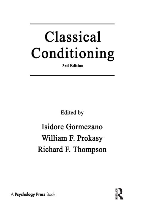 Classical Conditioning 3rd Edition Premiumjs Store