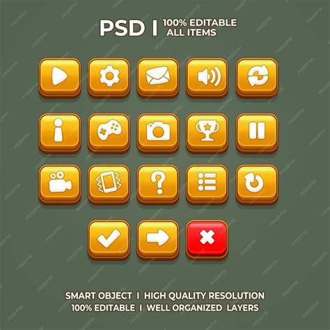 Premium Psd Set Of Game Ui Game Ui Set Game Ui Button Game Button Game Ui Psd Game Ui Template