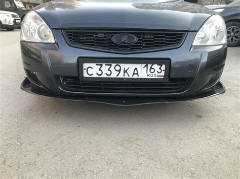 Универсальный сплиттер на передний бампер — LADA Приора седан, 1,6 л ...