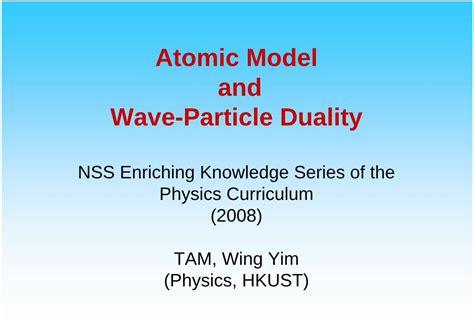 Pdf Atomic Model And Wave Particle Duality Cd1 Edb