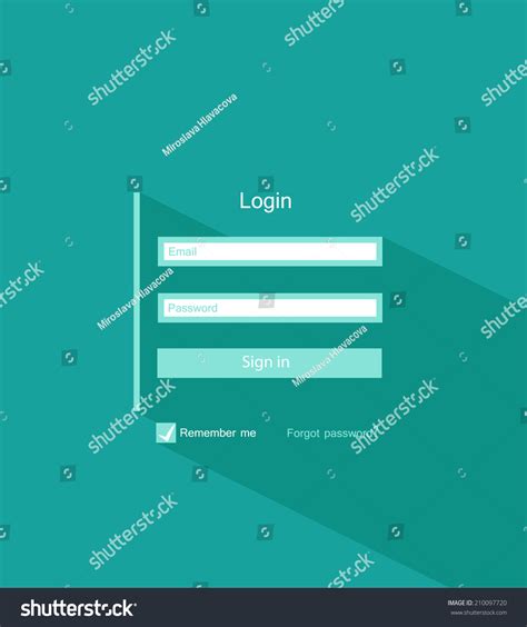 Template Background Login Form Flat Ui Stock Vector Royalty Free Shutterstock